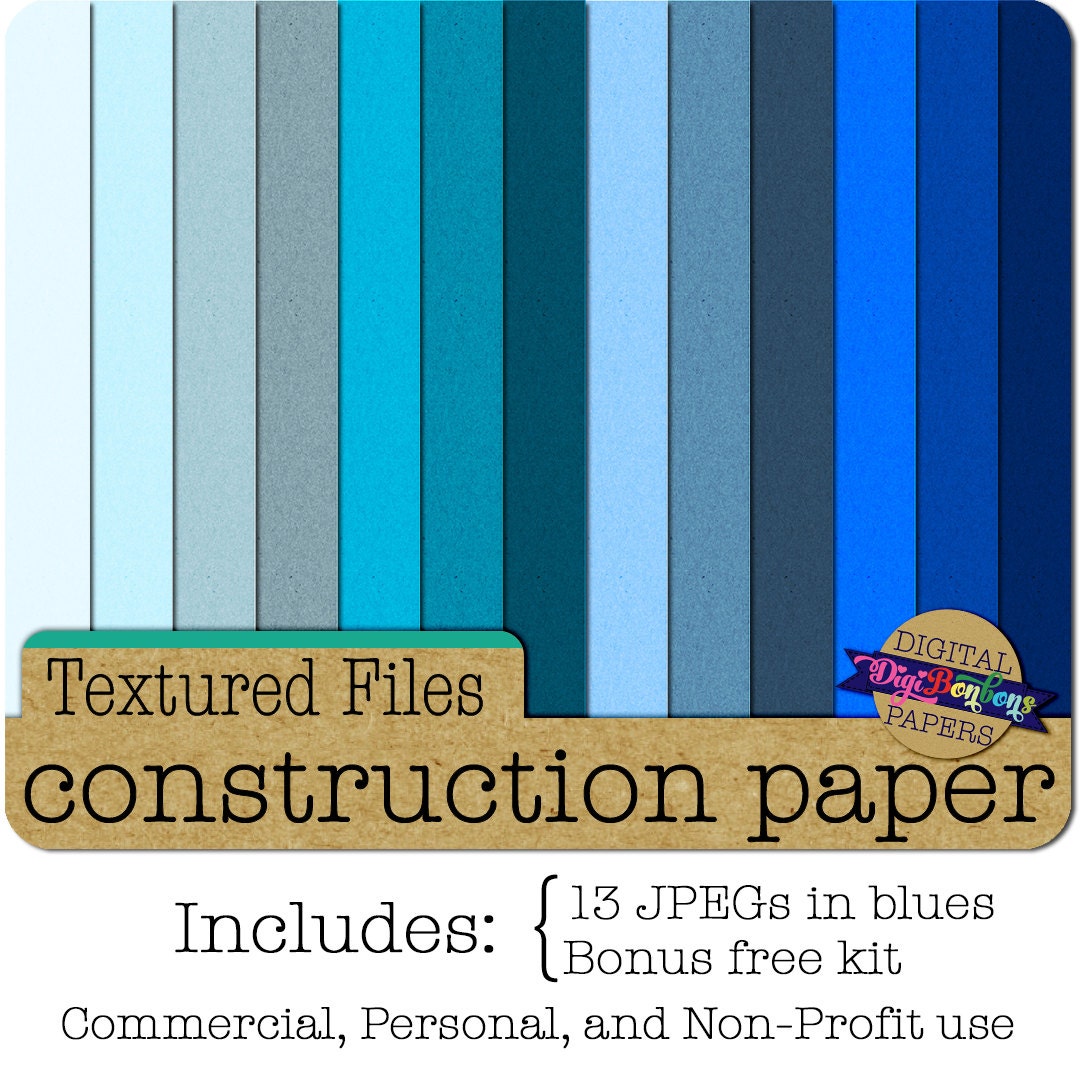 Blue Digital Scrapbook Paper Construction Paper Texture