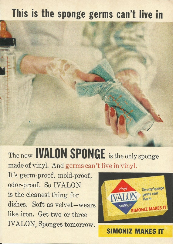 Ivalon Sponge Original 1959 Vintage Print Ad by VintageAdarama