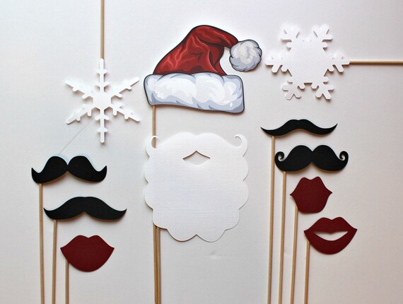 Holiday Photo Booth Props. Santa Claus Photo Prop. Photobooth