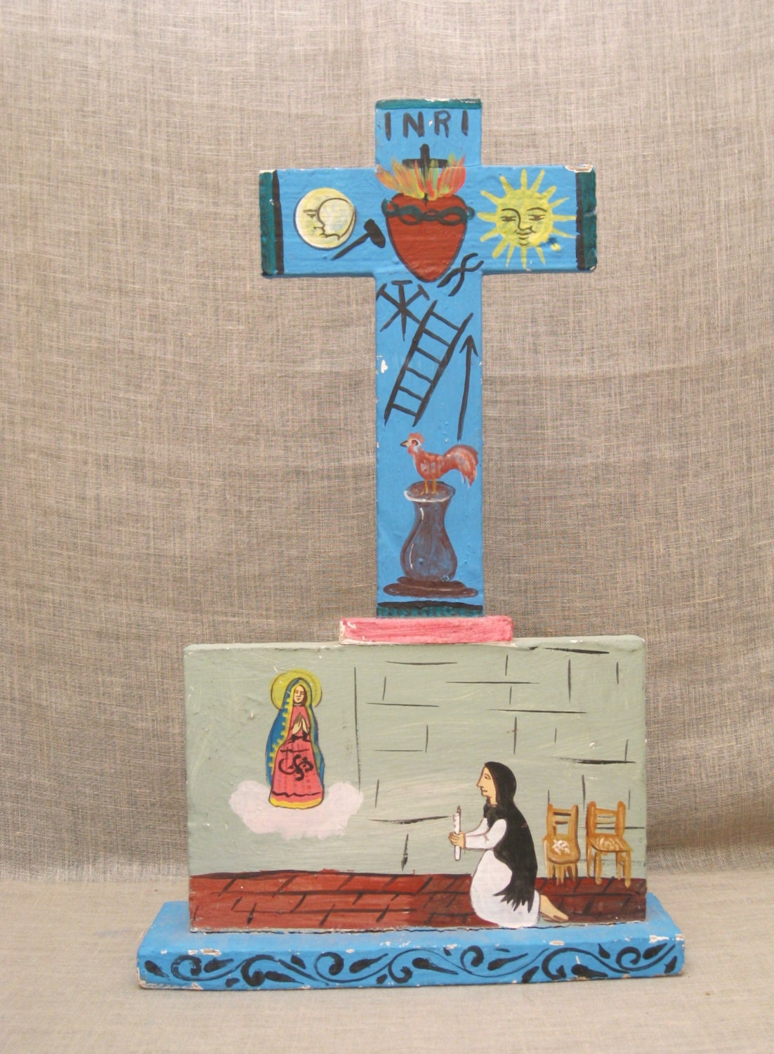 Folk Art Cross Primitive Religious Folk Art Mexican