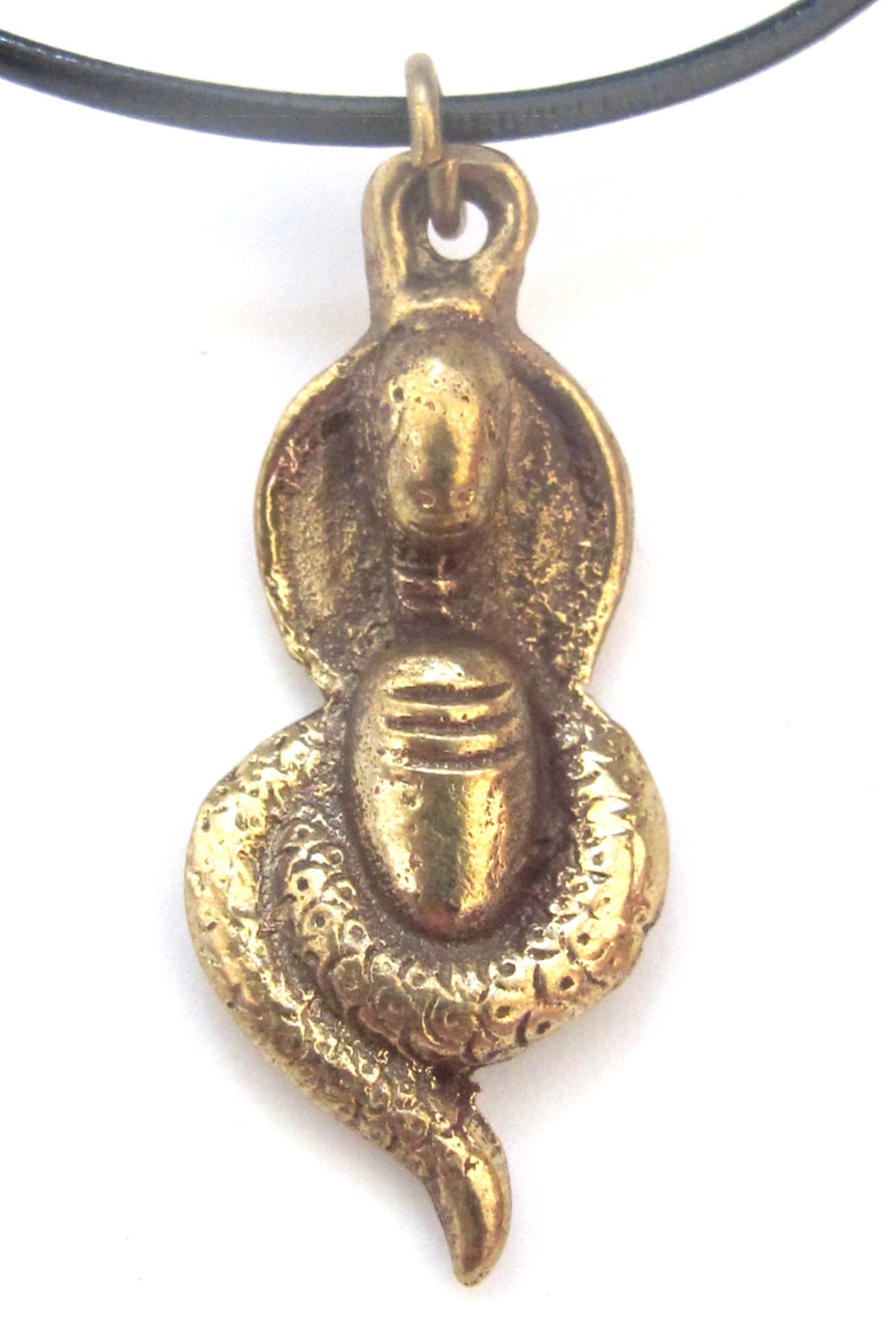 Hindu Lord Shiva lingam with snake brass pendant CP027