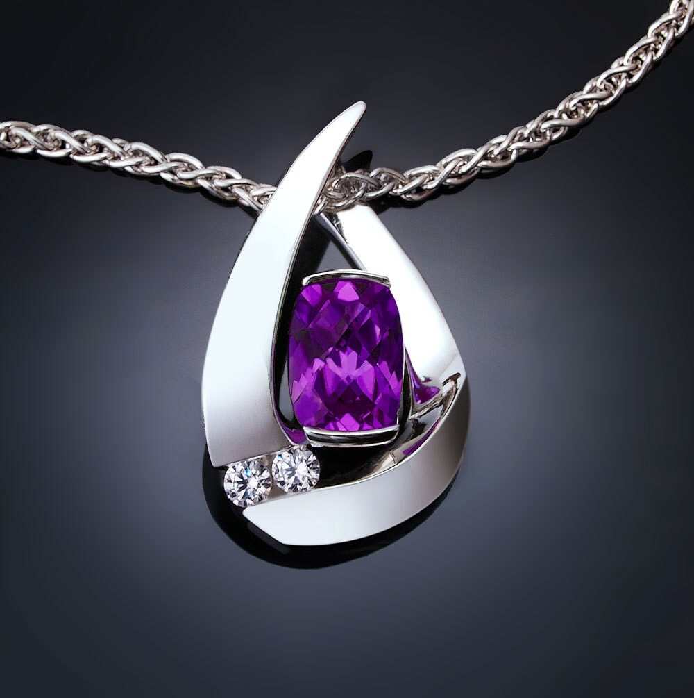 amethyst necklace February birthstone amethyst pendant