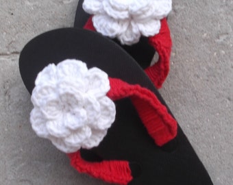Unique flower flip flops related items | Etsy