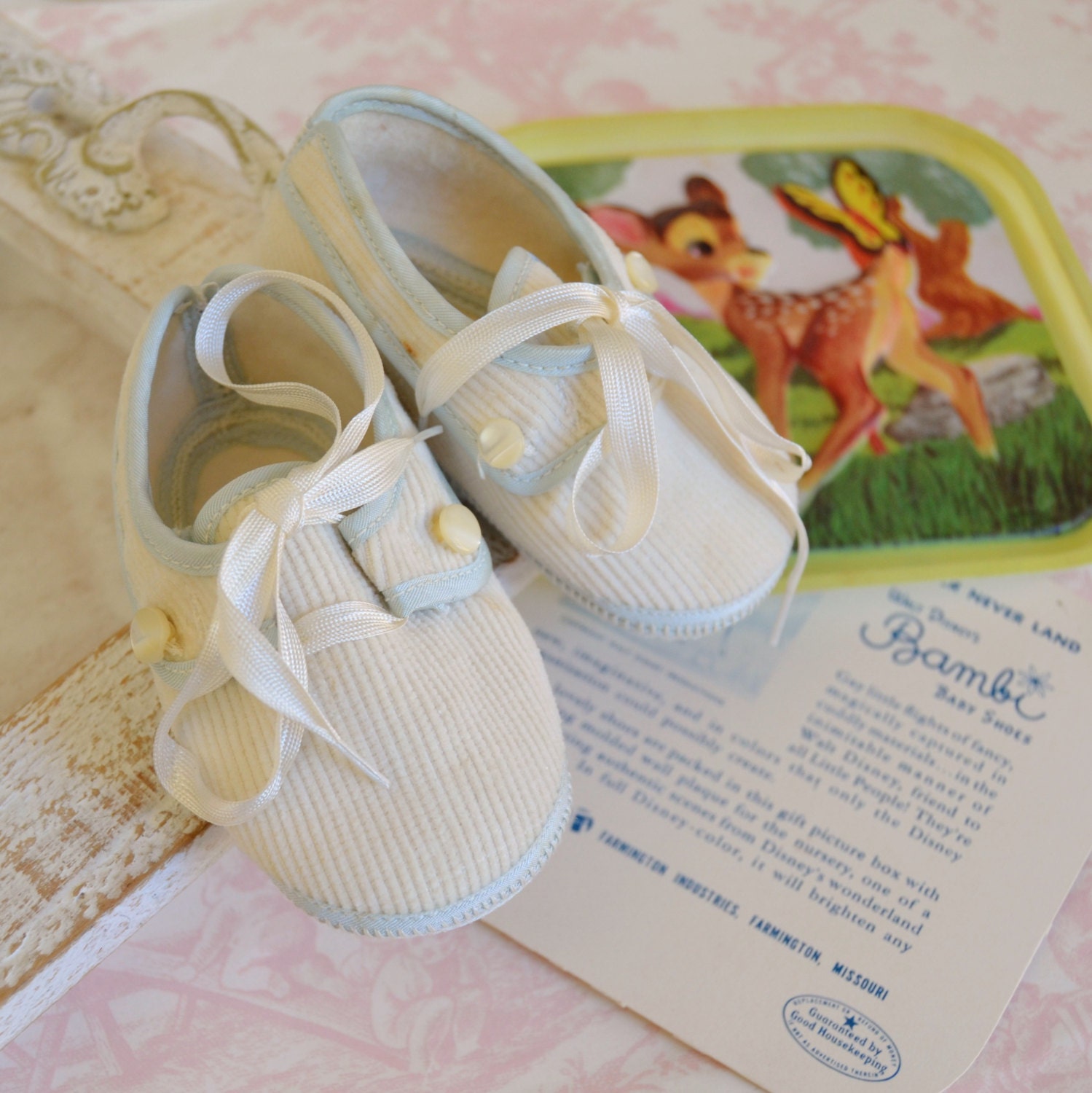 Vintage 1950s Walt Disney Bambi Baby Shoes