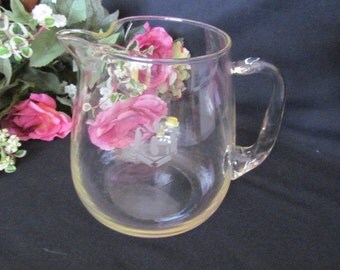 Etched glass pitcher | Etsy