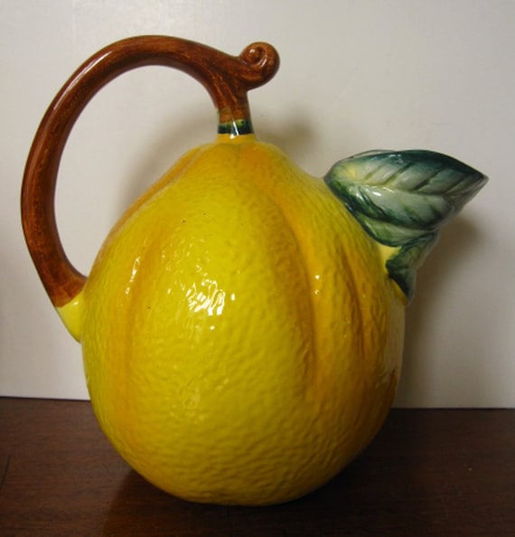 Lemon Shaped Ceramic Pitcher Lemon by JasperGoodwinVintage