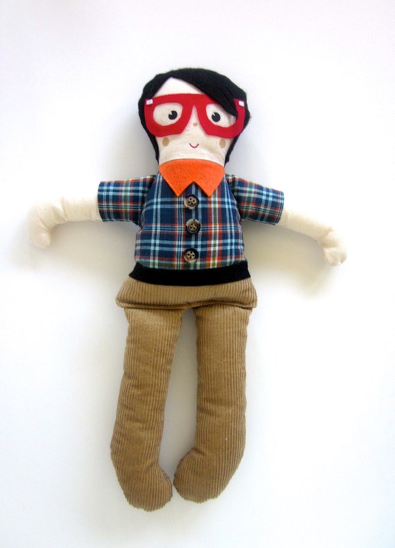 Items similar to Hand-Crafted Hipster Cool Boy Rag Doll on Etsy