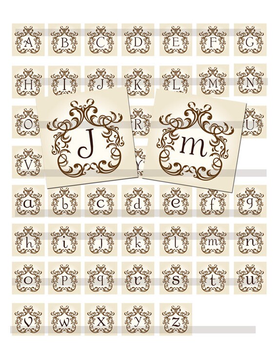 Fancy vintage scroll frame alphabet by BlueDolphinCreative