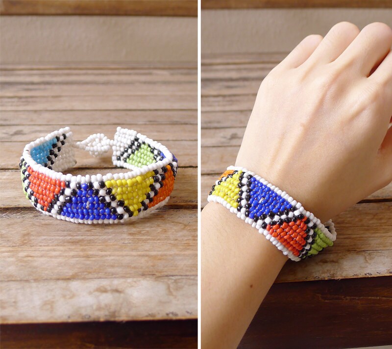Vintage 80’s Native American Beaded Tribal Bracelet or Anklet – Haute Juice