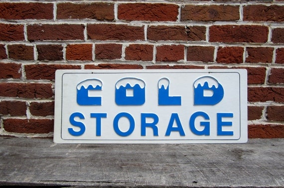Vintage Sign Cold Storage Sign Old Plastic Sign 1980s 80s Era