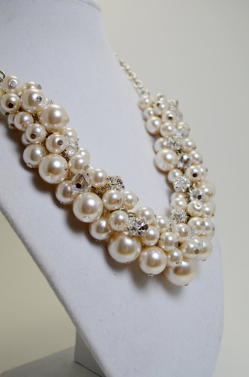 Ivory Pearl Cluster Necklace Bauble Necklace Ivory Pearl