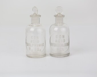 Items similar to vintage apothecary lab glass bottles on Etsy