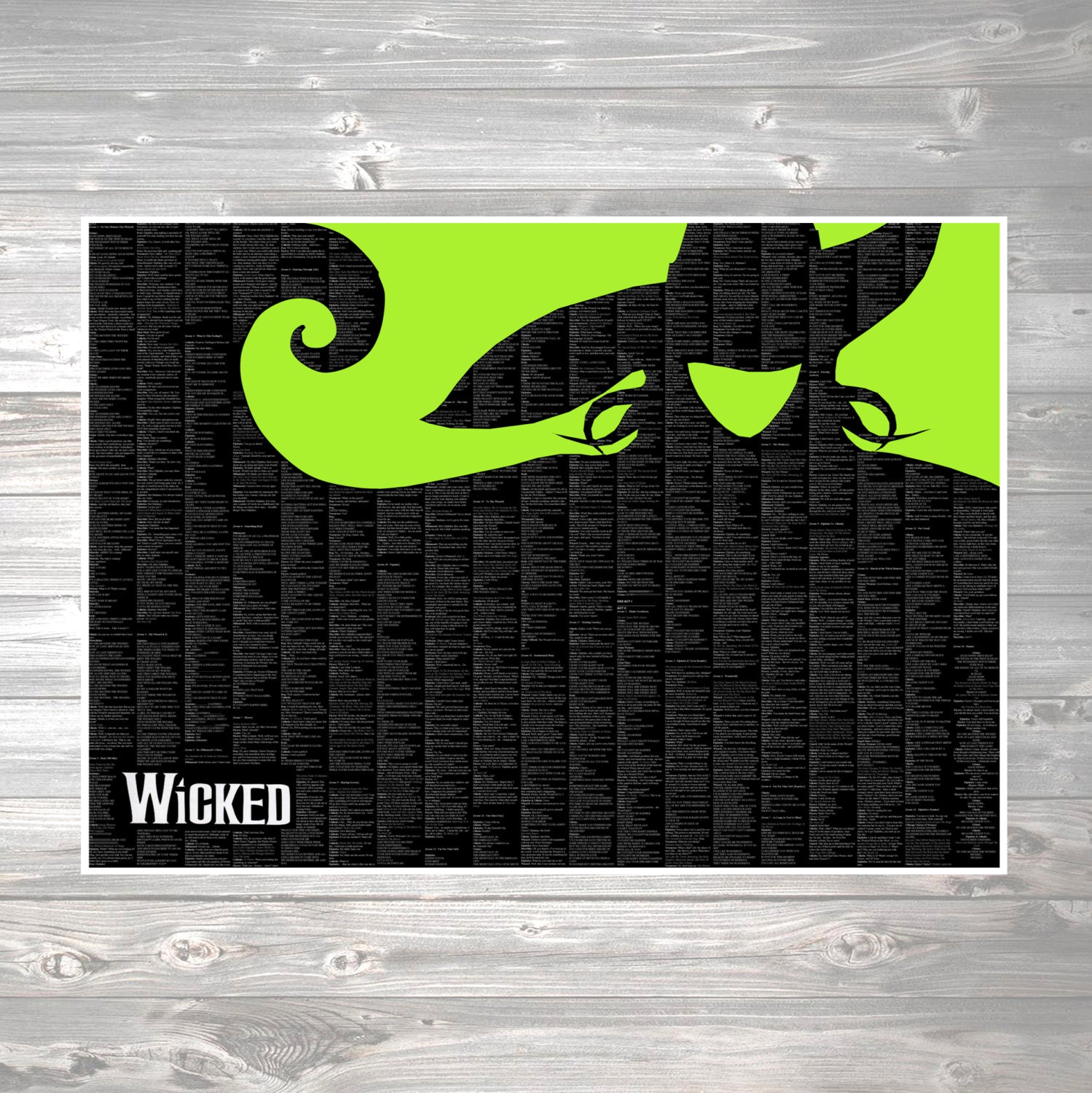 WICKED the musical full script/songs poster by TousledWolf
