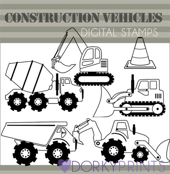 Construction Vehicles Clipart Personal and Limited