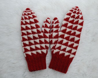 Double knit mittens | Etsy