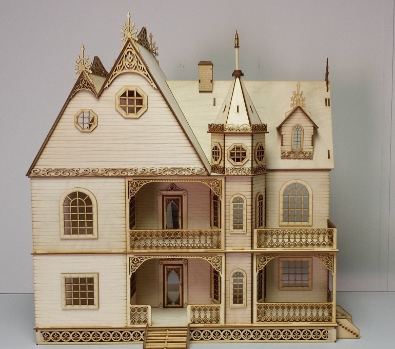 Jasmine Gothic Victorian Dollhouse Half Inch Scale Kit