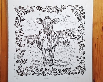 Jersey cow art | Etsy