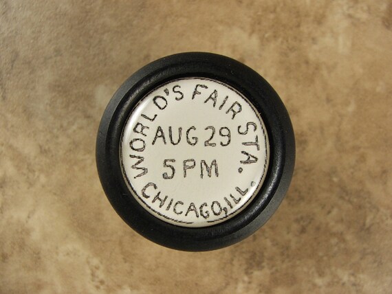 Handmade Postmark Knobs Pulls Handles in Wood for Cabinet