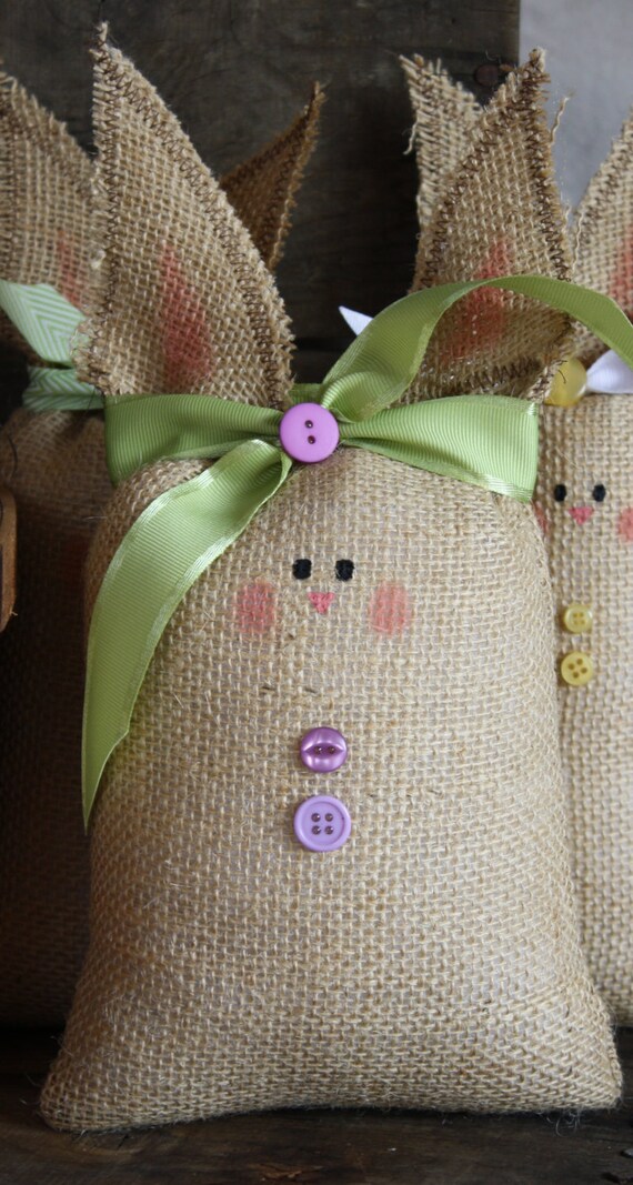 Burlap Bunny Rabbit Large