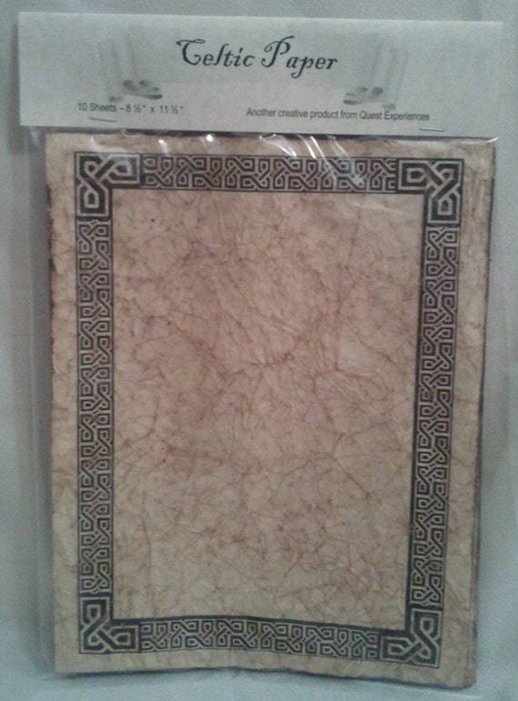 Celtic Knot Hand Antiqued Paper 10 Sheets