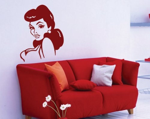 Retro Pin Up Girl Version 102 Wall Decal Sticker