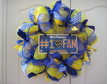 Popular items for wvu wreath on Etsy