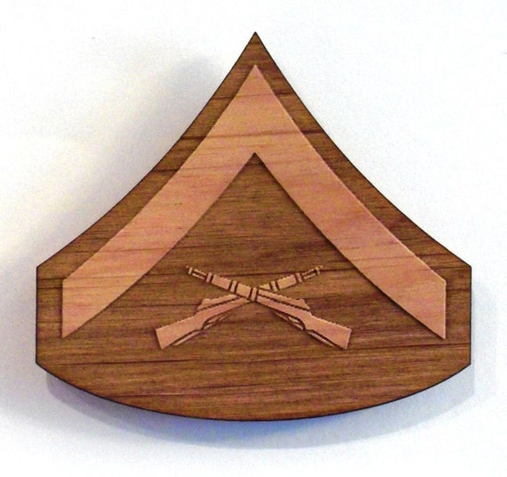Items similar to USMC Lance Corporal Insignia Wooden Fridge Magnet on Etsy