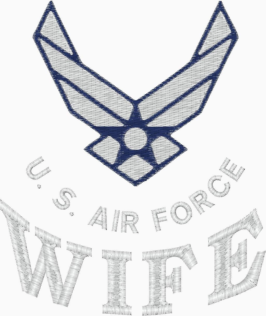 Air Force Wife Embroidery Design by MyBabeInTheHood on Etsy