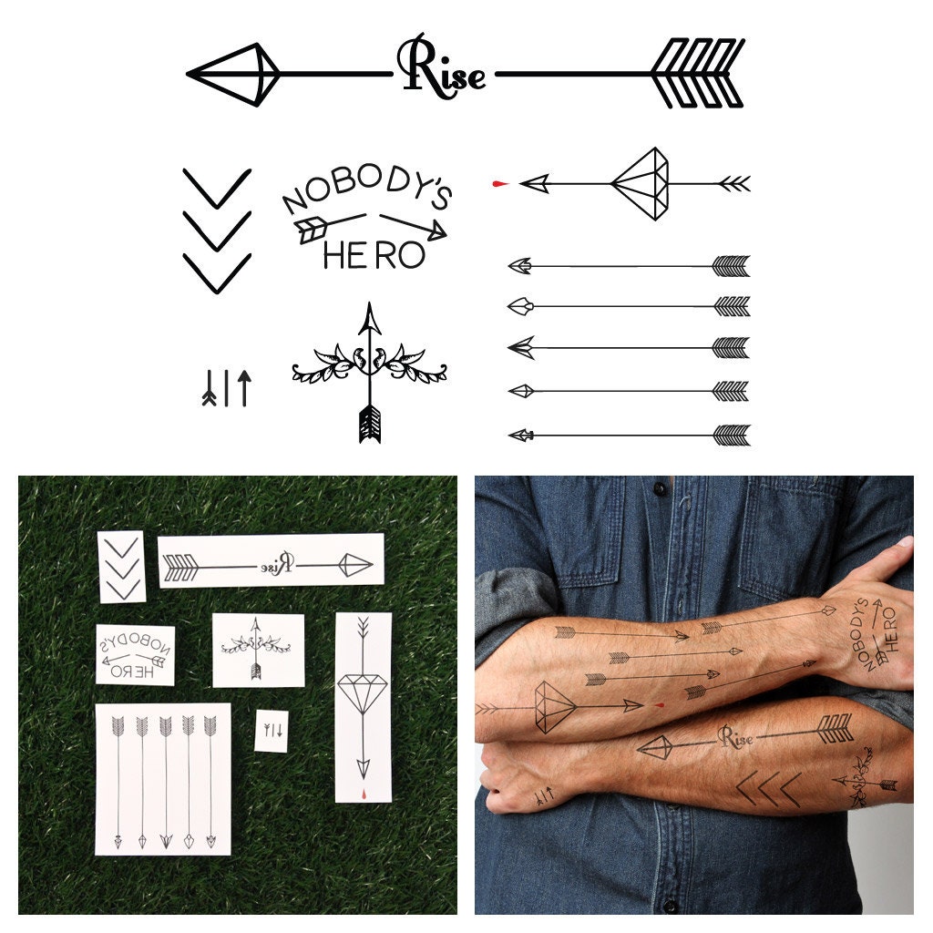 Arrow Set Temporary Tattoo Set of 7