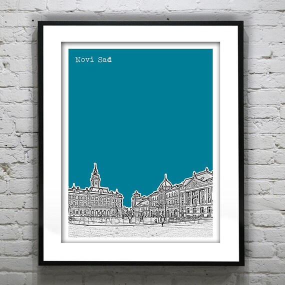 Novi Sad Serbia Skyline Poster Art Print