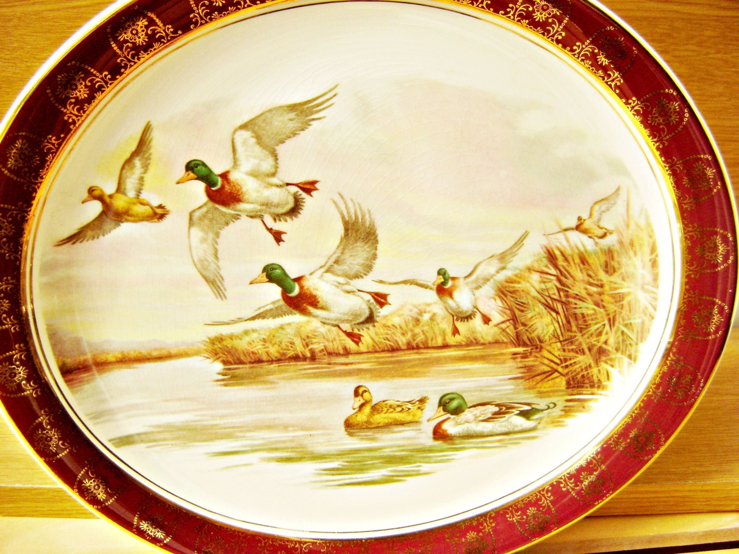 Royal Worcester Pottery Plate with flying ducks – Haute Juice