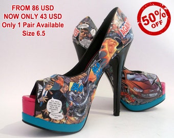 Popular items for comic book shoes on Etsy