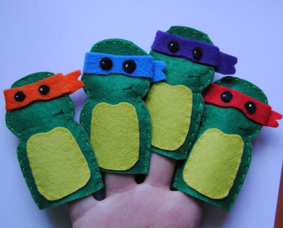 Items similar to teenage mutant ninja turtles finger puppets leonardo ...