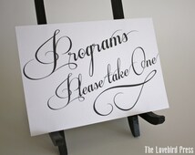 Popular items for wedding program sign on Etsy