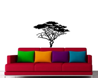Large African Safari Tree wall decal - Wall Art and Design Decal