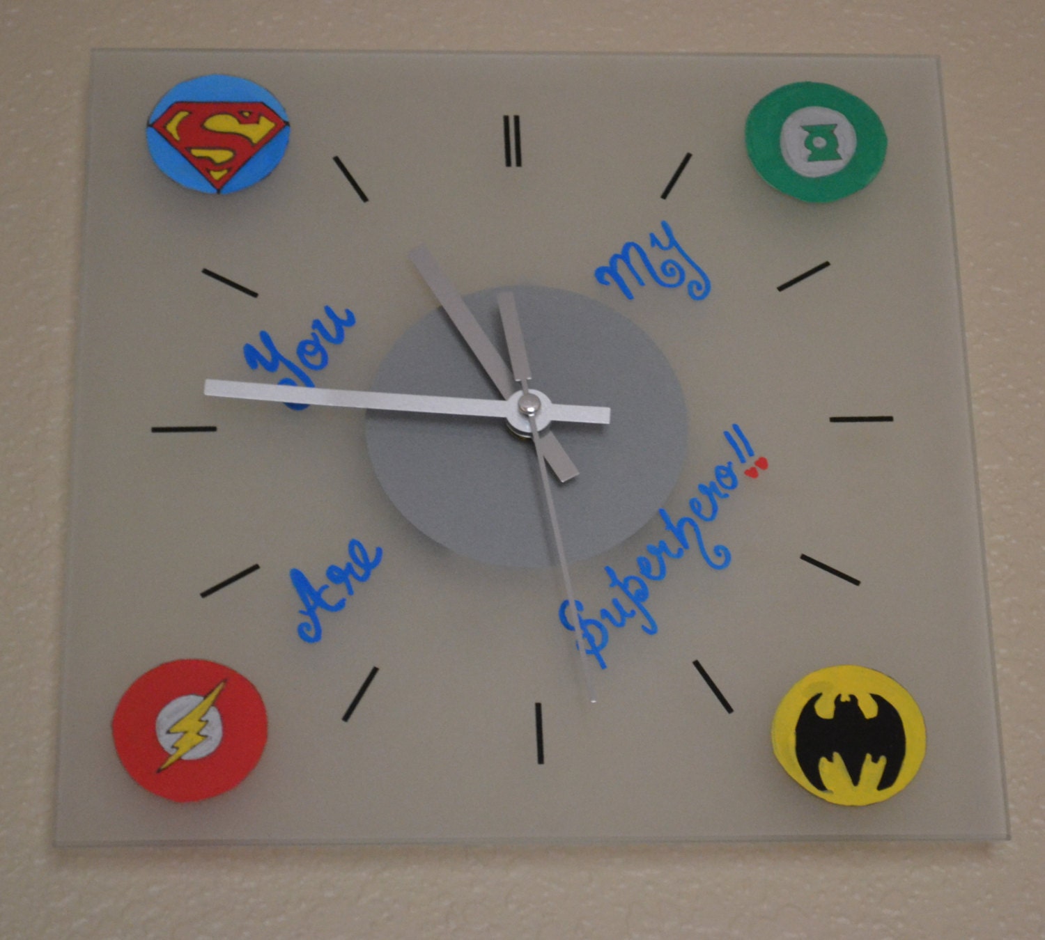 Superhero Logo Wall Clock Gifts For Him Justice League