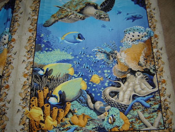 Per panel Under the Sea fabric fish turtle by CuttingEdgeFabrics