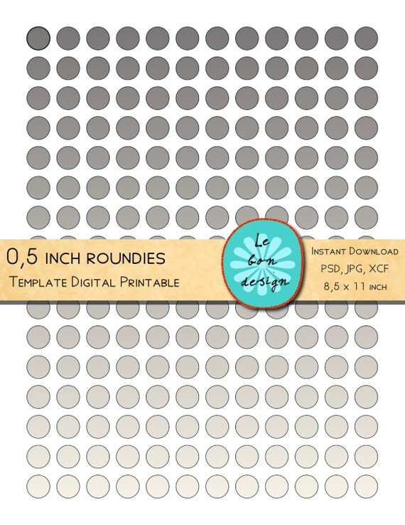 1/2 inch round circle template 192 roundies diy collage sheet