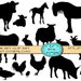 Farm animals silhouette/ clip art vector commercial use