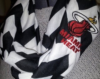 Embroidered Miami Heat Chevron Spring Weight Infinity Scarf