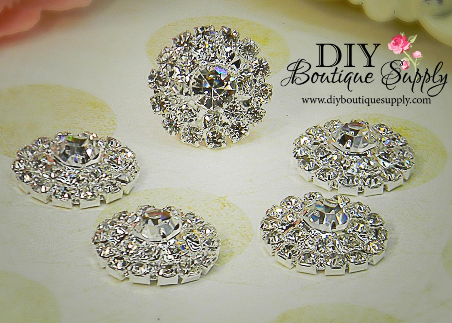 Rhinestone buttons Crystal Embellishment Flatback for Baby