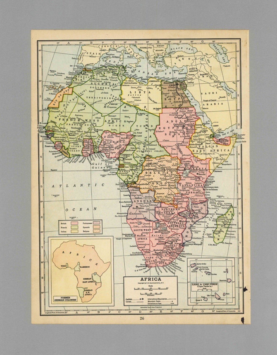 1930s Map Of Africa Showing The Belgian Congo Darkest Africa Unexplored - Map