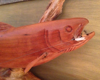 Trout carving | Etsy