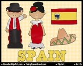Items similar to Spanish Kids Digital Clip Art - Commercial Use Graphic ...