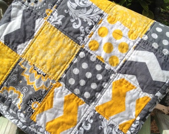 Popular items for yellow baby quilt on Etsy