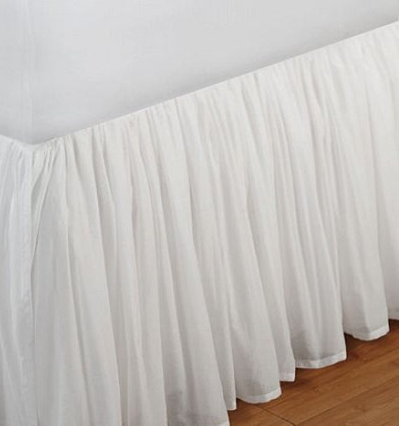 Split Corner Voile Fuller Ruffled Bed Skirt By Decorwithshams