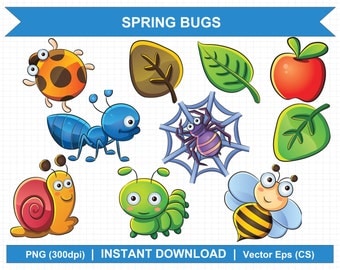 Spring Bugs - Digital Clipart