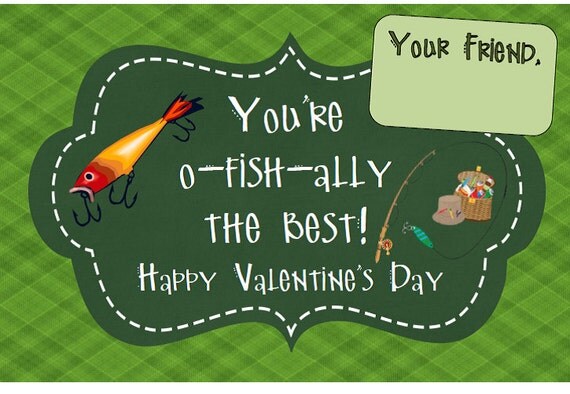 Fishing Themed Valentine's Day Cards