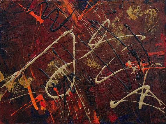 Abstract Acrylic Painting: Samurai Sword