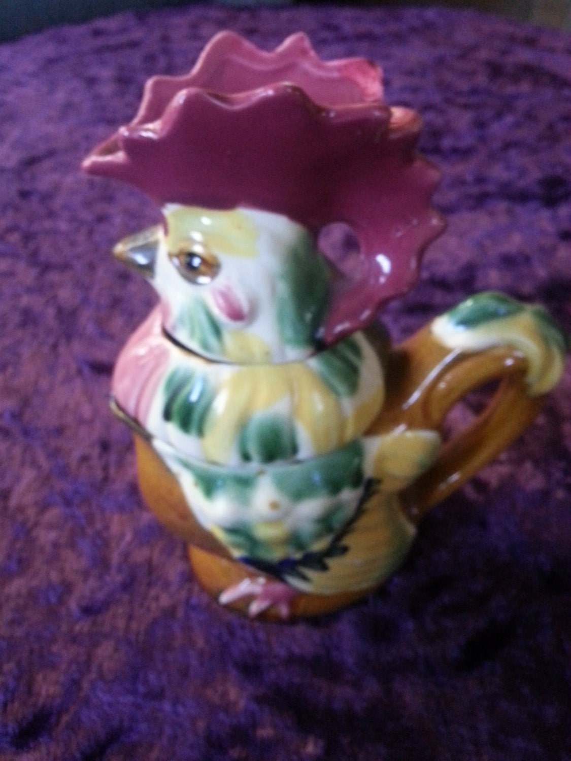 tea pot, 3 piece,rooster,coffee, hot chocolate, vintage, poultry, bird ...
